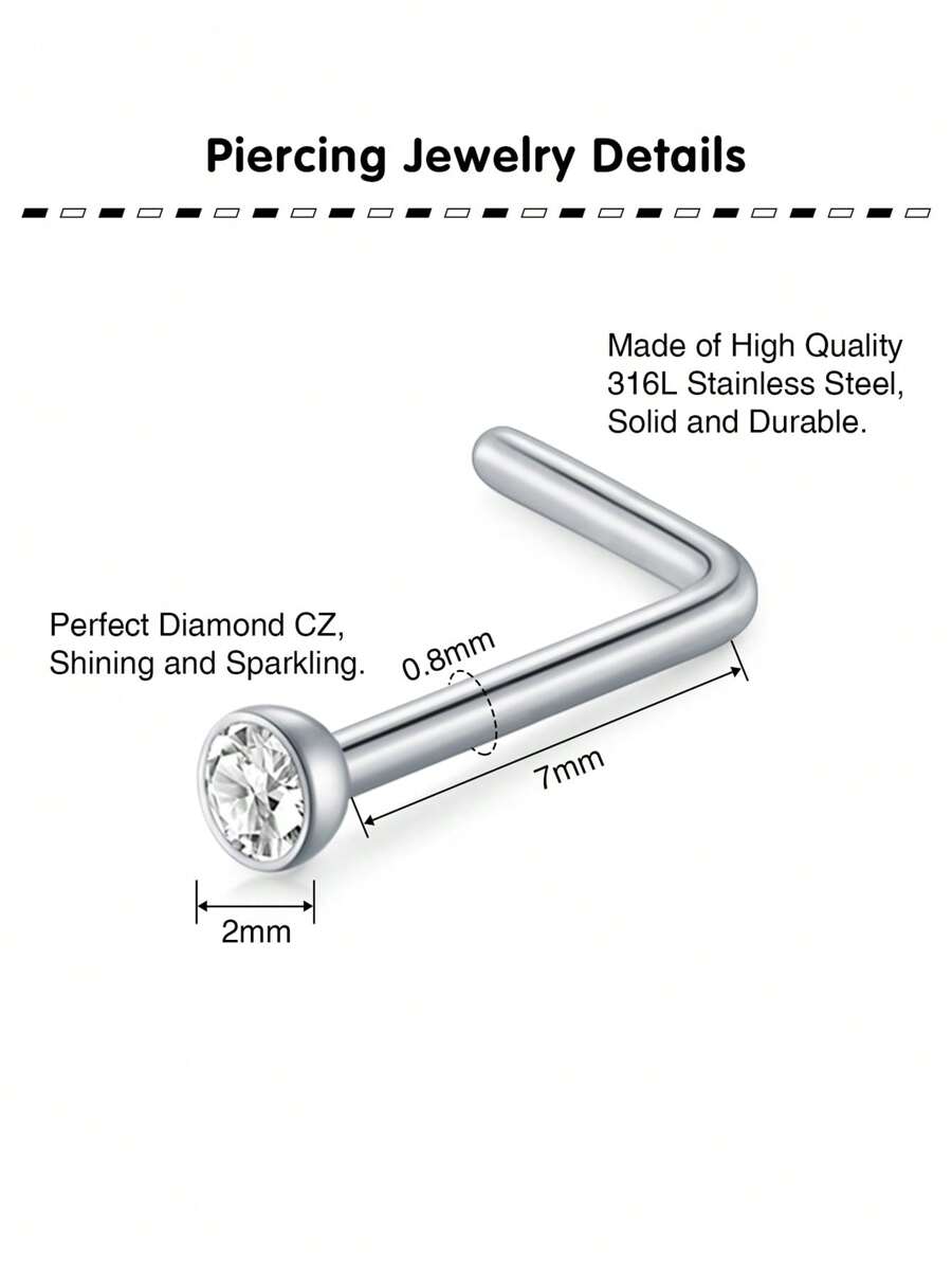 5Pcs Nose Piercing Kit Nose Ring Piercing Kit Self Nose Piercing Kit At ...