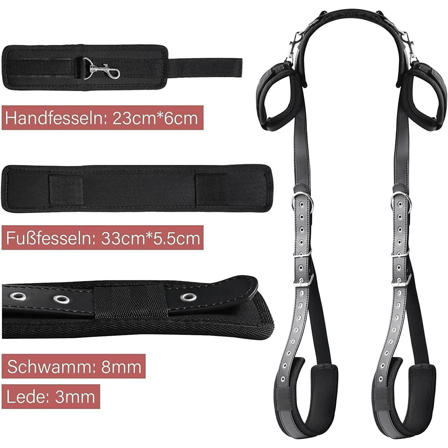 Sex Strap Bd Sex Set Con Esposas Y Correas Para Las Piernas