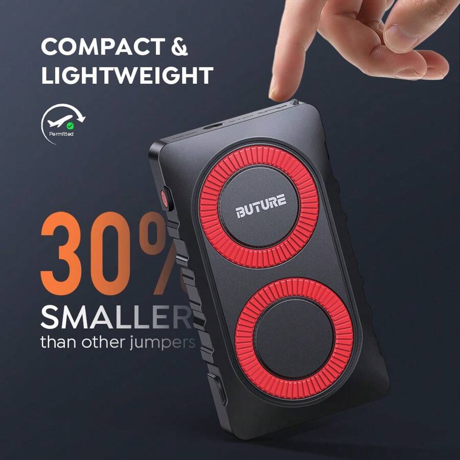 BUTURE Car Battery Jump Starter, 2000A Peak Jump Box 12800mAh Portable ...