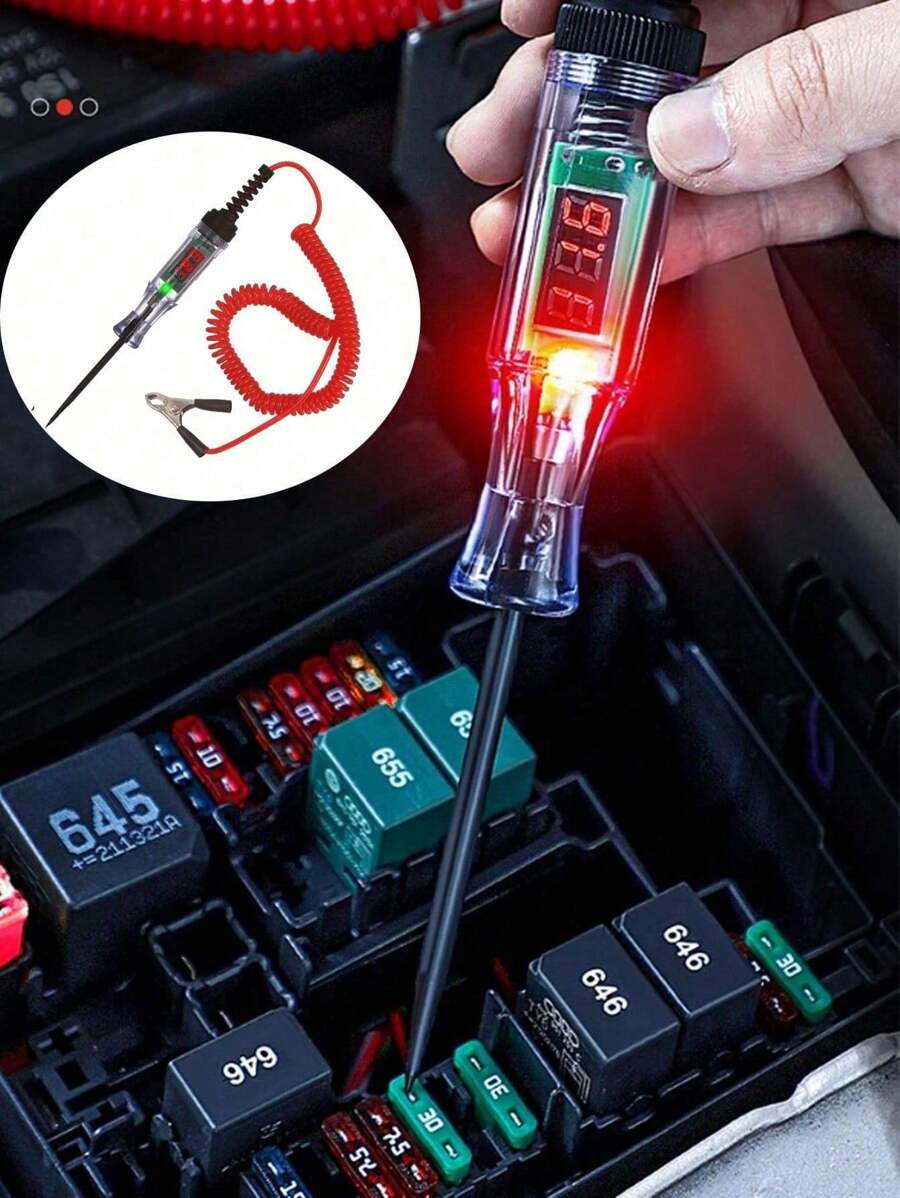 6V 12V 24V DC Car Truck Voltage Circuit Tester Digital Display Long ...