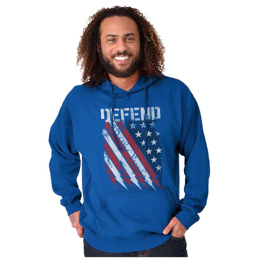 Defend Freedom Cool American Flag Hoodie Sweatshirt Men | SHEIN USA