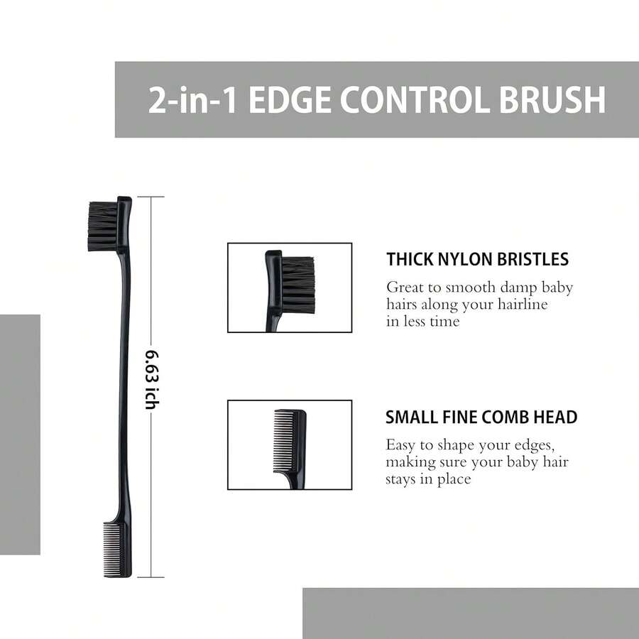 Hairstyle Comb Set With Edge Control Brush, 3-Row Teasing Brush, Mouse ...