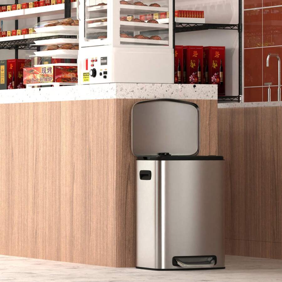 13 Gallon 50 Liter Kitchen Foot Operated Soft Sealed Garbage Bin ...