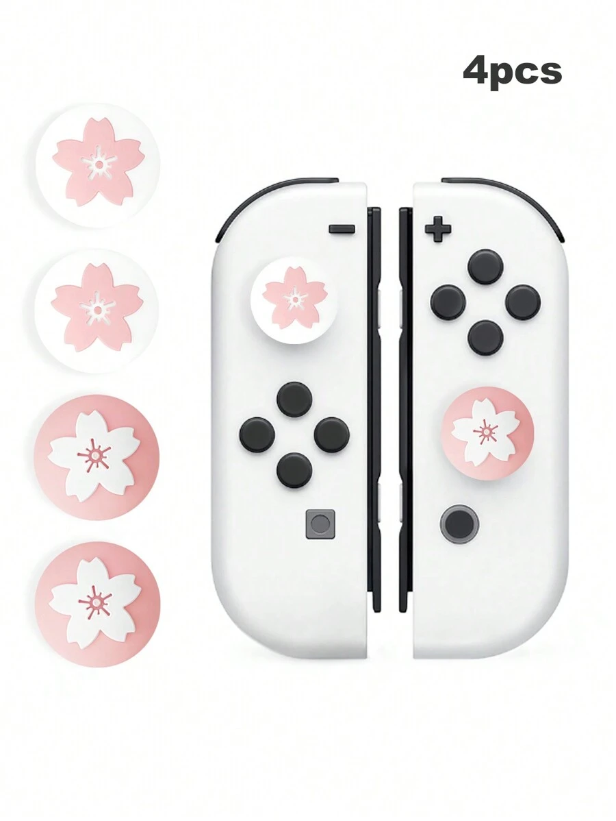 4pcs Cherry Blossom Silicone Joystick Caps Compatible With Switch/Lite ...