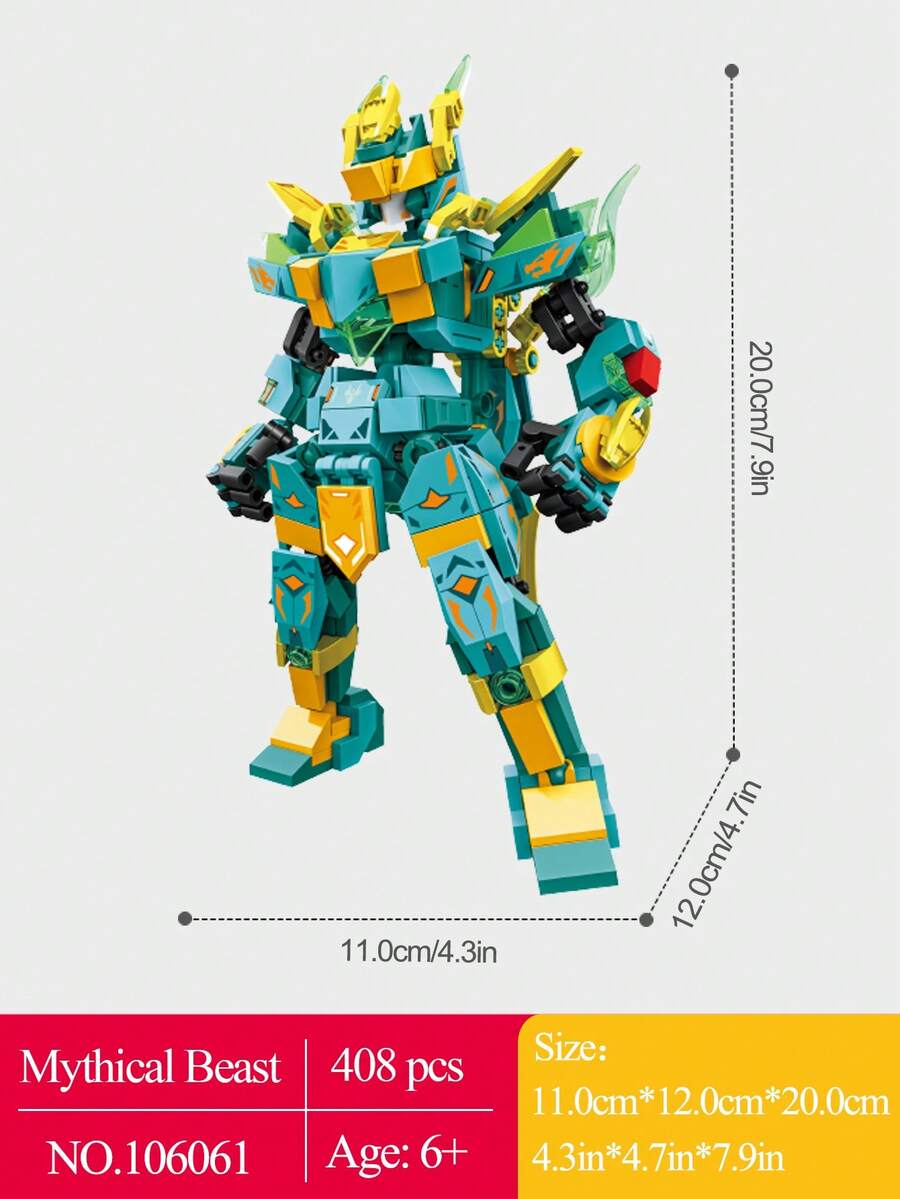 4 Styles Mythical Beast Building Blocks Creative DIY Children Toys ...