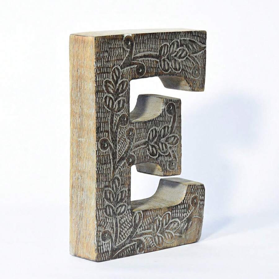 Bbh Homes Vintage Handmade -Friendly Gray Wooden Alphabet Letter Block | SHEIN USA