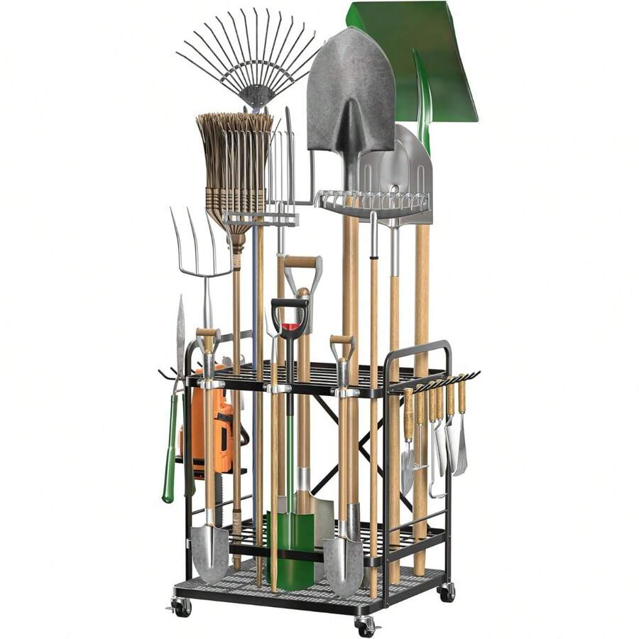 Garden Tool Organizer For Garage Garden Tool Storage With Wheels Garden ...