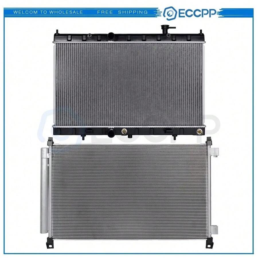Aluminum Radiator & AC Condenser Cooling Kit For 2014-2019 Nissan Rogue ...