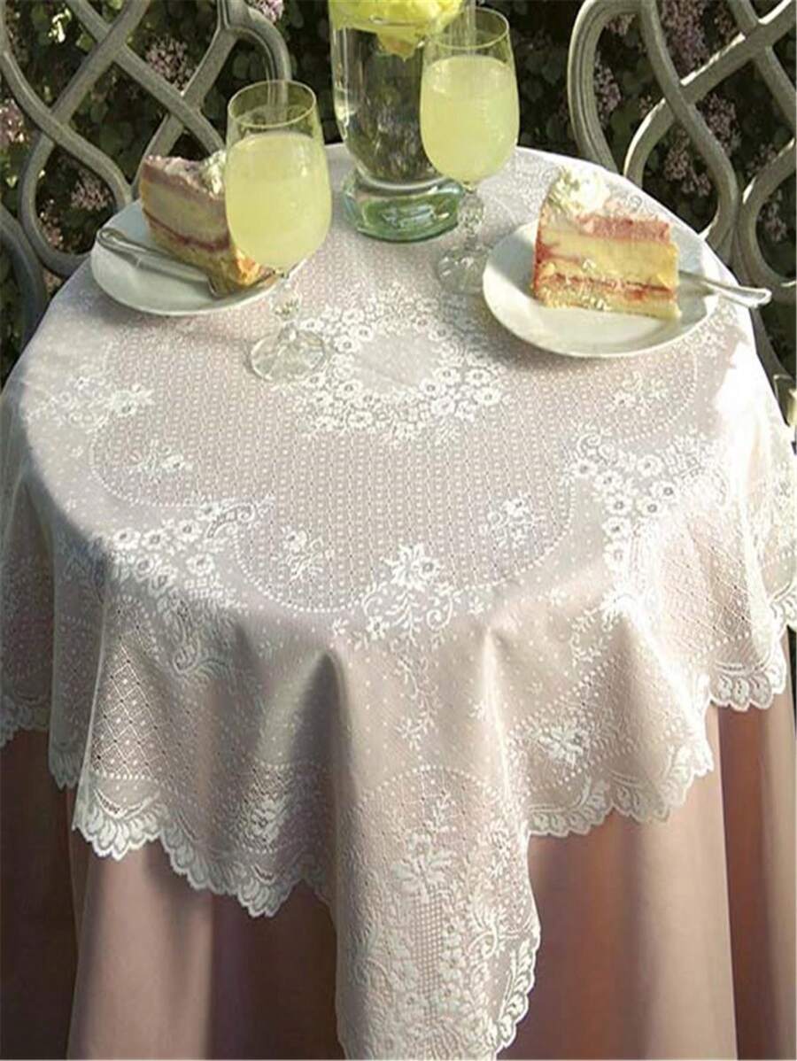 Unbeatablesale Heritage Lace FO-3636W 36 X 36 In. Floret Table Topper ...
