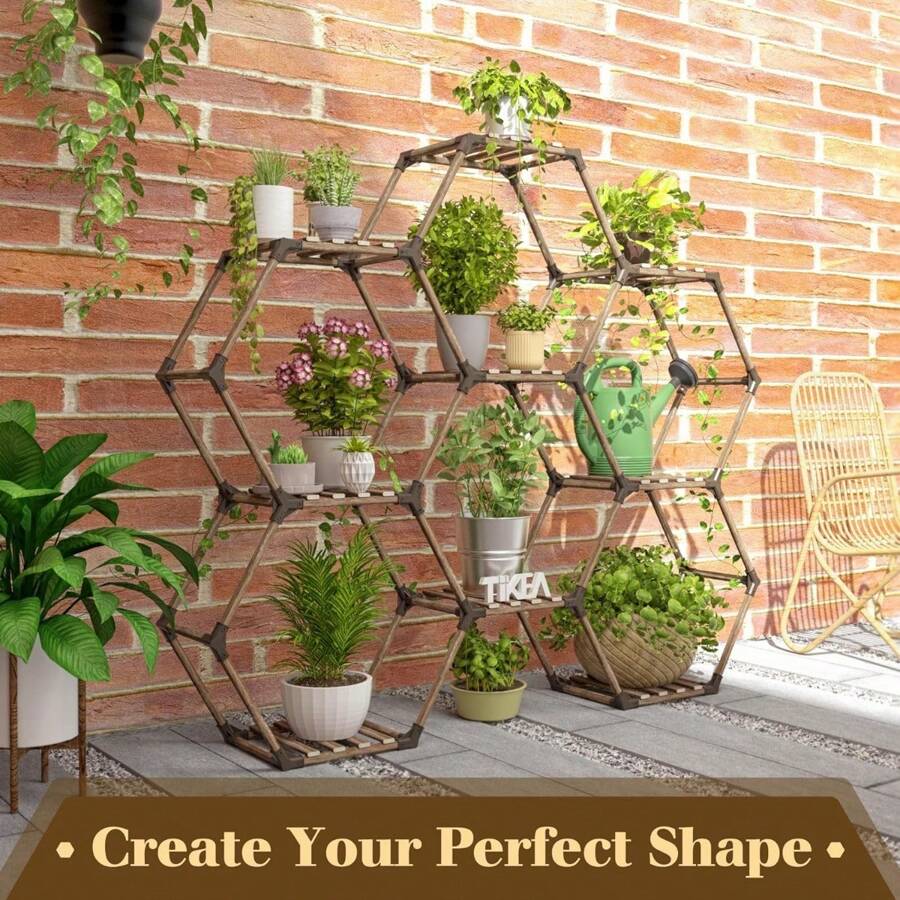 Hexagonal Plant Stand Indoor Plant Stand For Multiple Plants Outdoor ...
