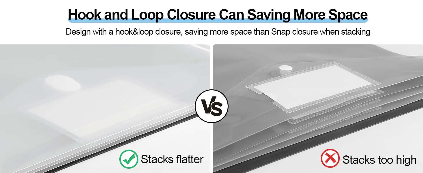 8 Pack Binder Pockets For 3 Ring Binder, Clear Binder Folders With Hook ...