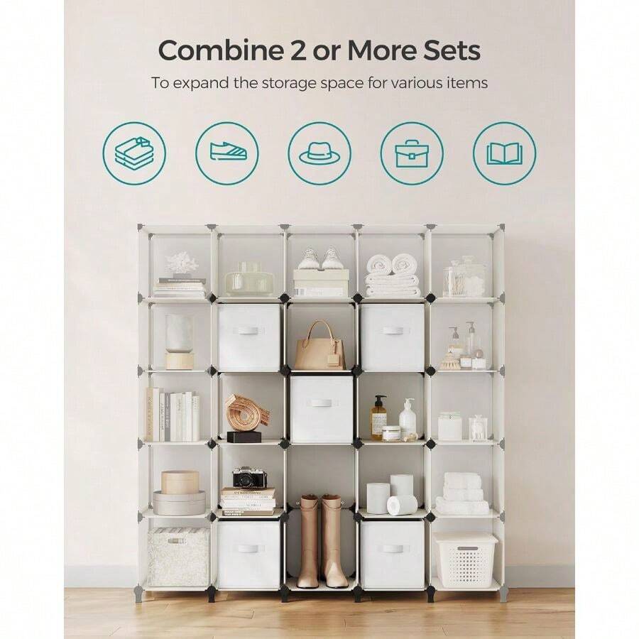 SONGMICS Cube Storage Organizer With Storage Boxes, Set Of 9-Cube ...