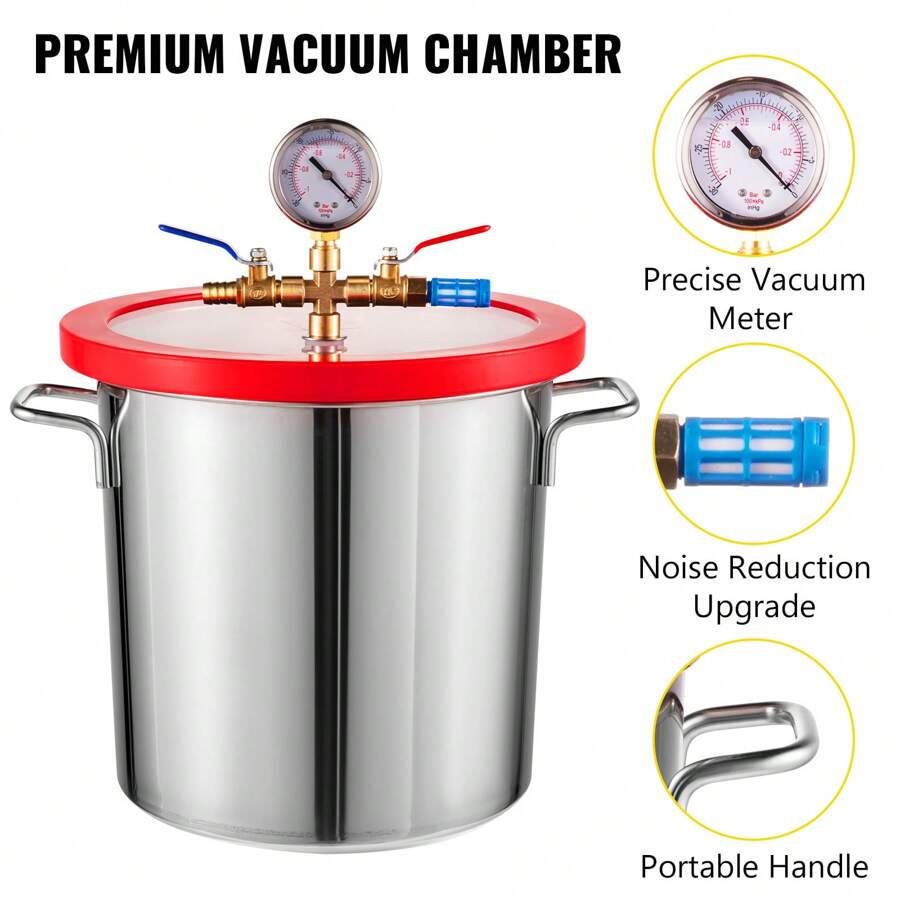 Vevor VEVOR 3 Gallon Vacuum Chamber Kit Stainless Steel Degassing ...