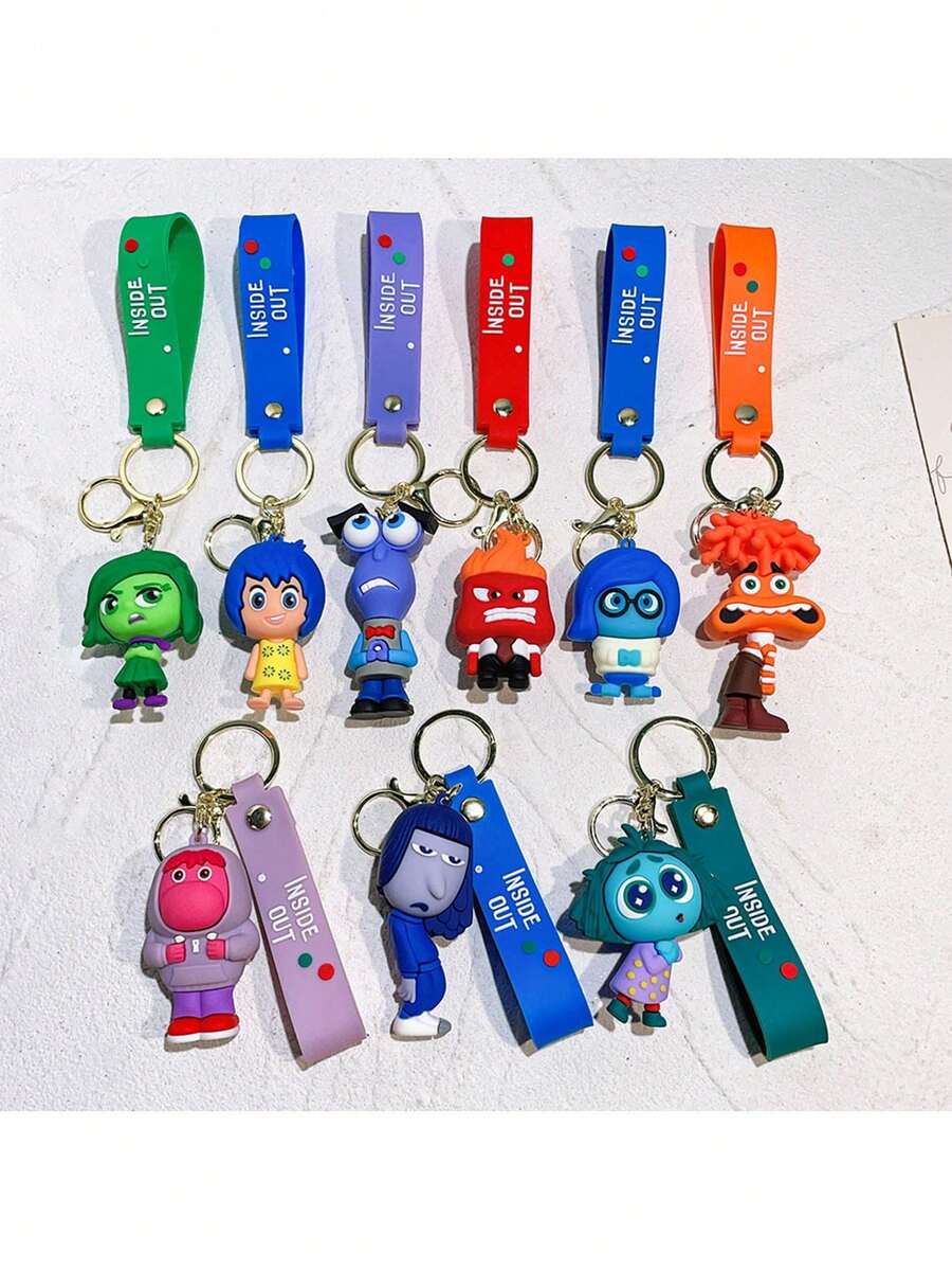 1pc Anime Inside Out Figures Doll Cartoon Keychain Car Keychain Ring ...