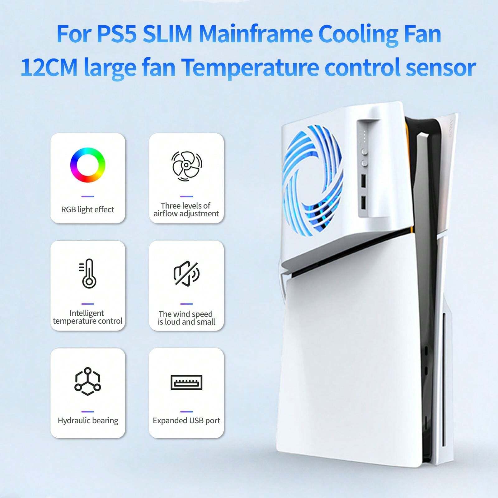 For PS5 Slim Cooling Fan For Playstation 5,For PS5 Slim Accessories ...