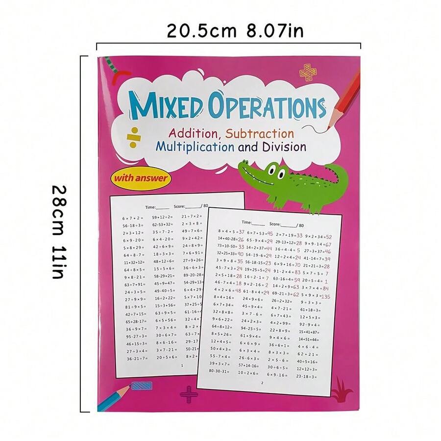 Lachilly 24 Pages Math Arithmetic Workbook Addition Subtraction ...