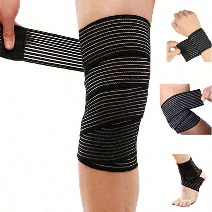 1 pièce Ultra-long bandage de genou élastique de compression, convient pour le poignet, la ...