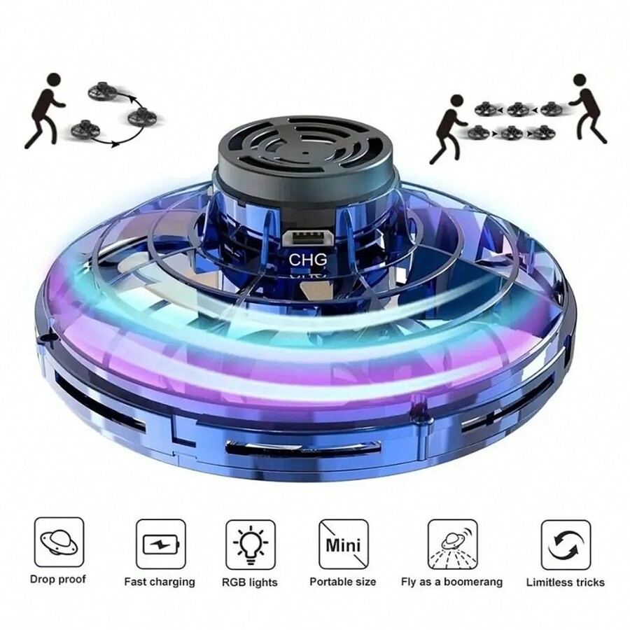 Flying Spinner Led Mini Drone Ufo Fidget Toy Boomerang Flight Super ...