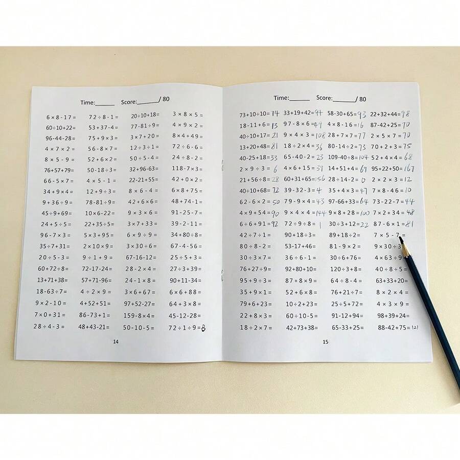 Lachilly 24 pages de cahier de travail d'opérations mathématiques ...