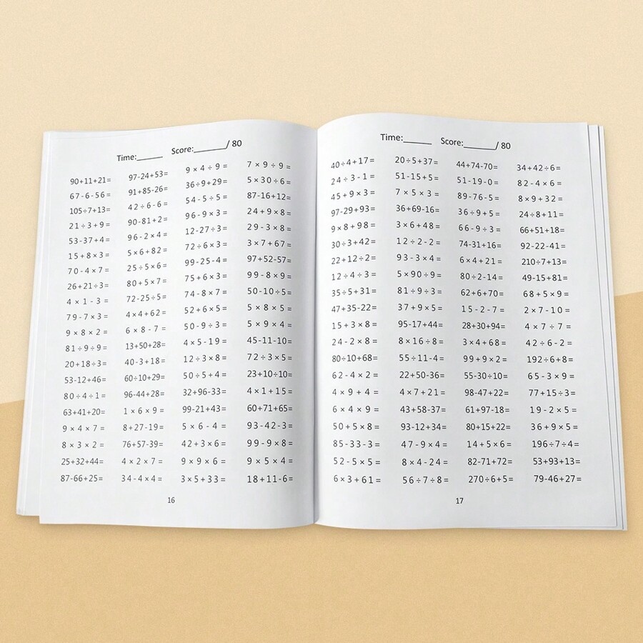 Lachilly 24 pages de cahier de travail d'opérations mathématiques ...