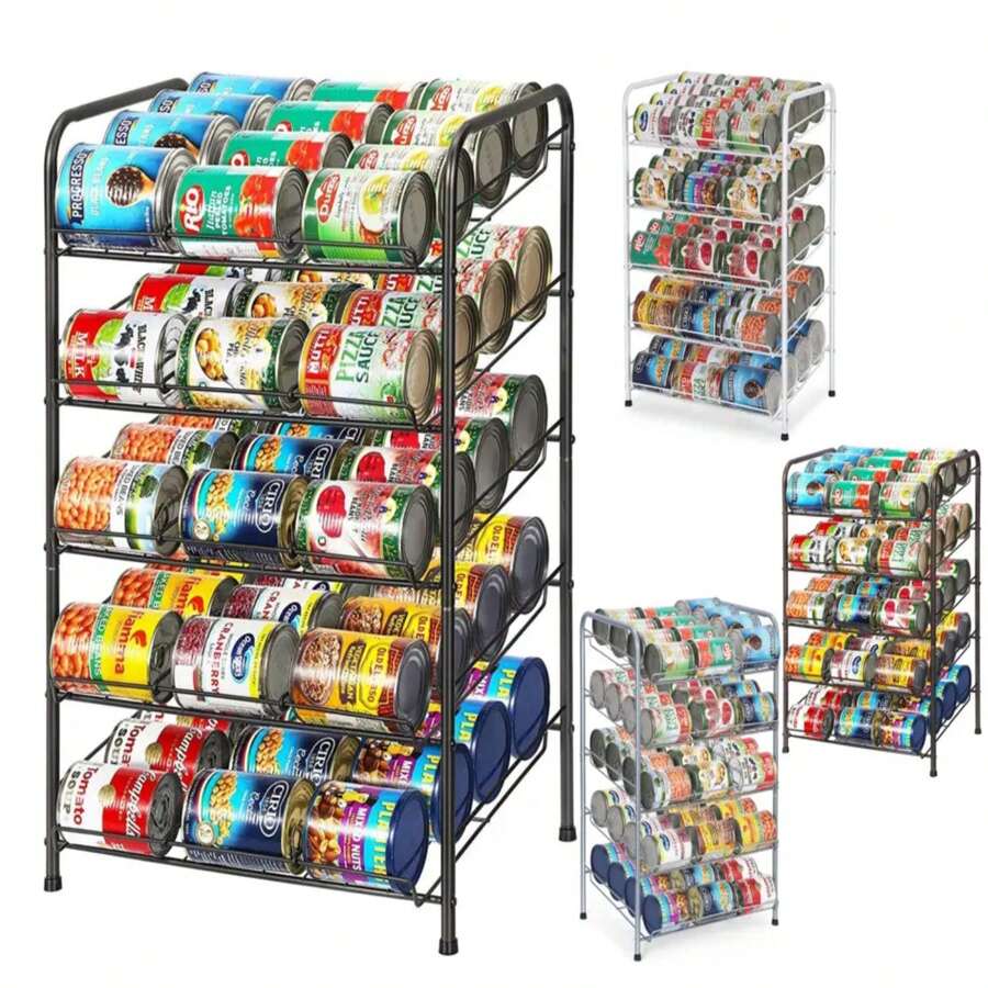 5Tier Can Organizer Beverage Can Rack Dispenser For Canned Food Holds ...