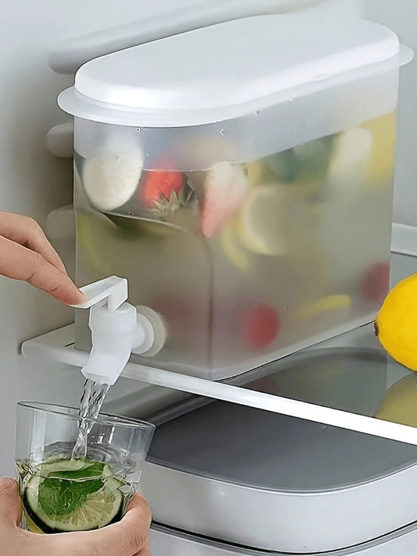 1 Piece Fridge Chiller With Tap - Lemon Iced Tea Jug, Cold Brew Tea ...