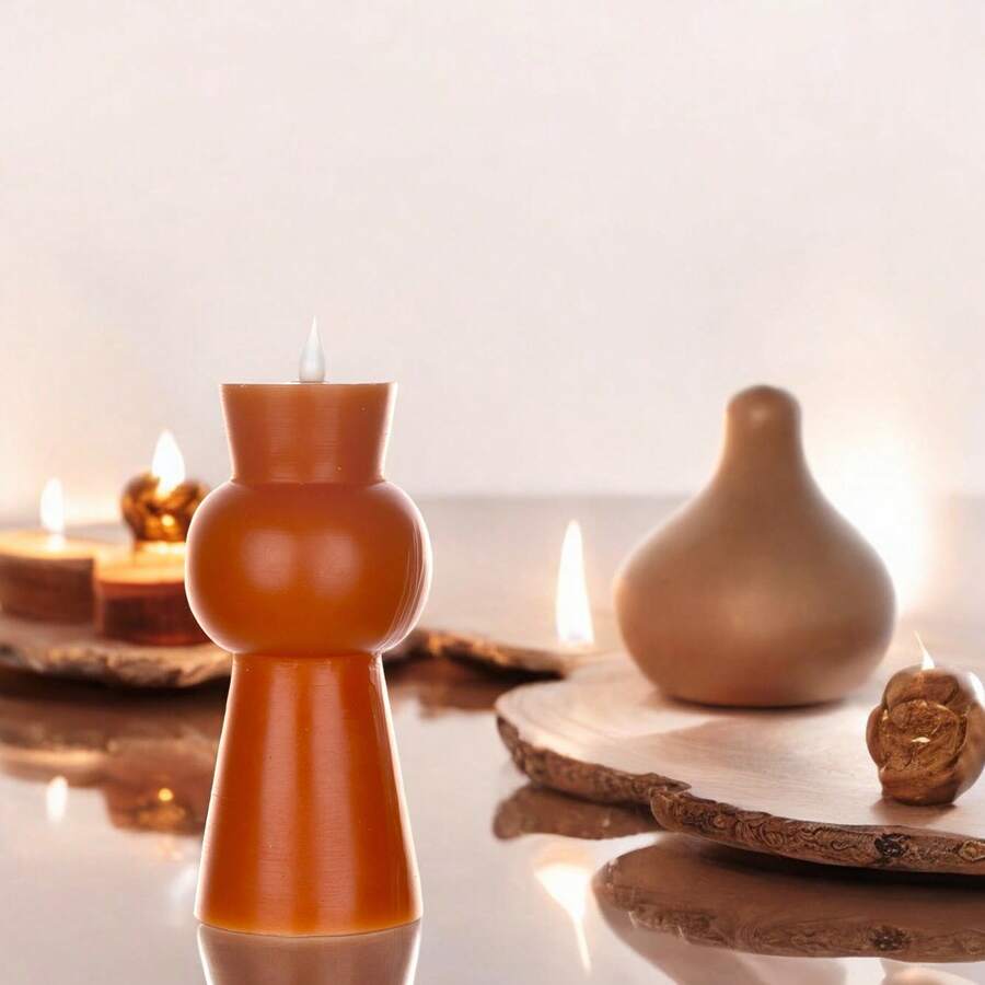 Set Of 2 Abstract Designer LED Candles - Intriguing Contemporary Design ...