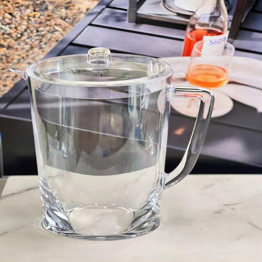 2.75 Quarts Water Pitcher With Lid, Oval Halo Design Unbreakable ...