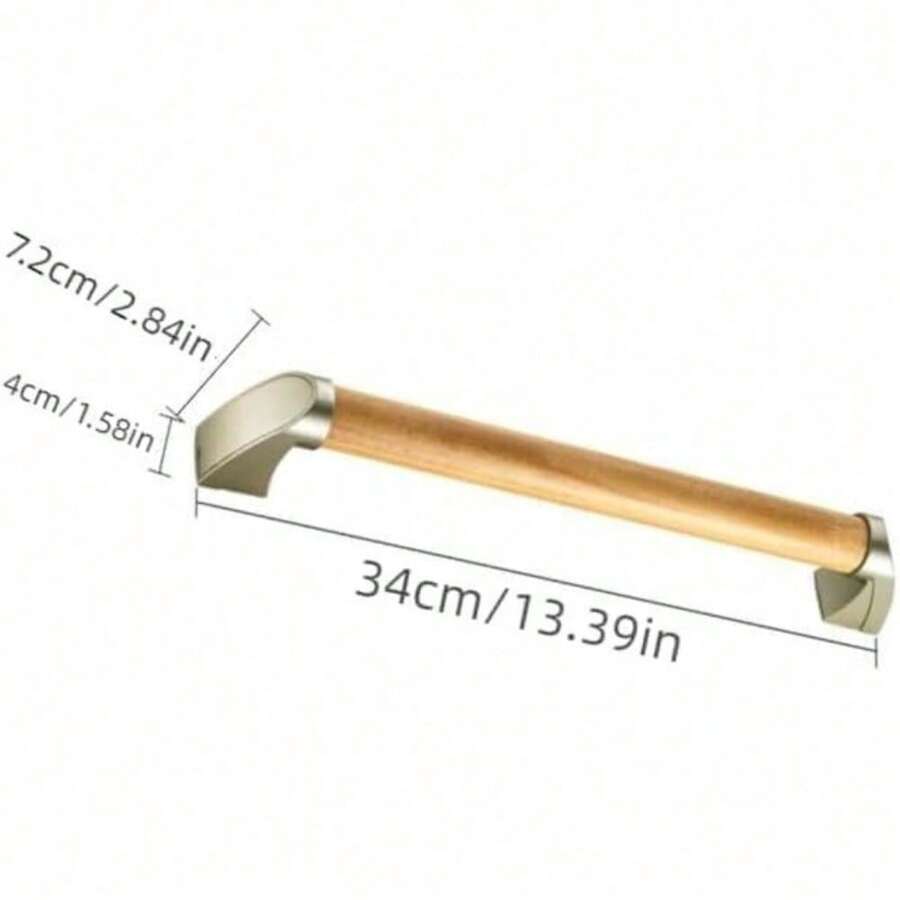Anti Slip Shower Handle, Wood Grab Bar For Shower, Safety Toilet Rails ...