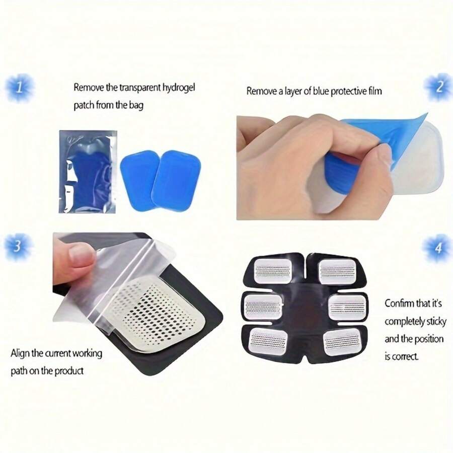 50 (25 Packs) Abdominal Muscle Stimulation Gel Pads, Hydrogel Massage ...