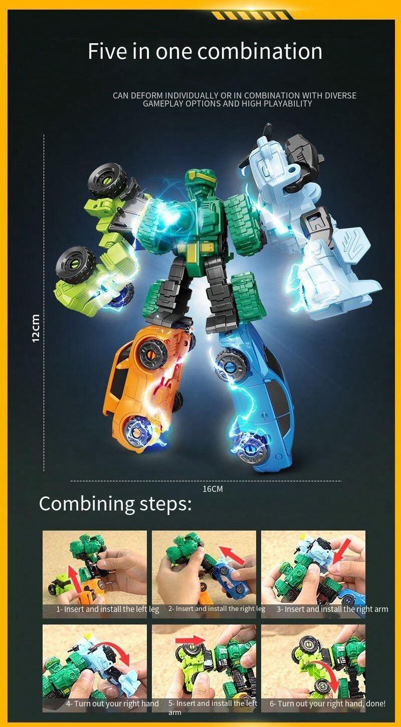 5-In-1 Transforming Robot Toy Action Figure Model, Multimode Car ...