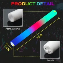 35/105 PCS Foam Glow Sticks Bulk Colorful LED Light Up Stick 3 Flashing ...