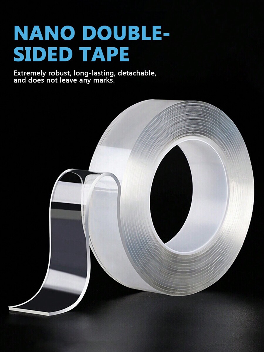 1 Roll Transparent Double-Sided Nano Tape - Waterproof, Reusable, Traceless & Strong Adhesive ...
