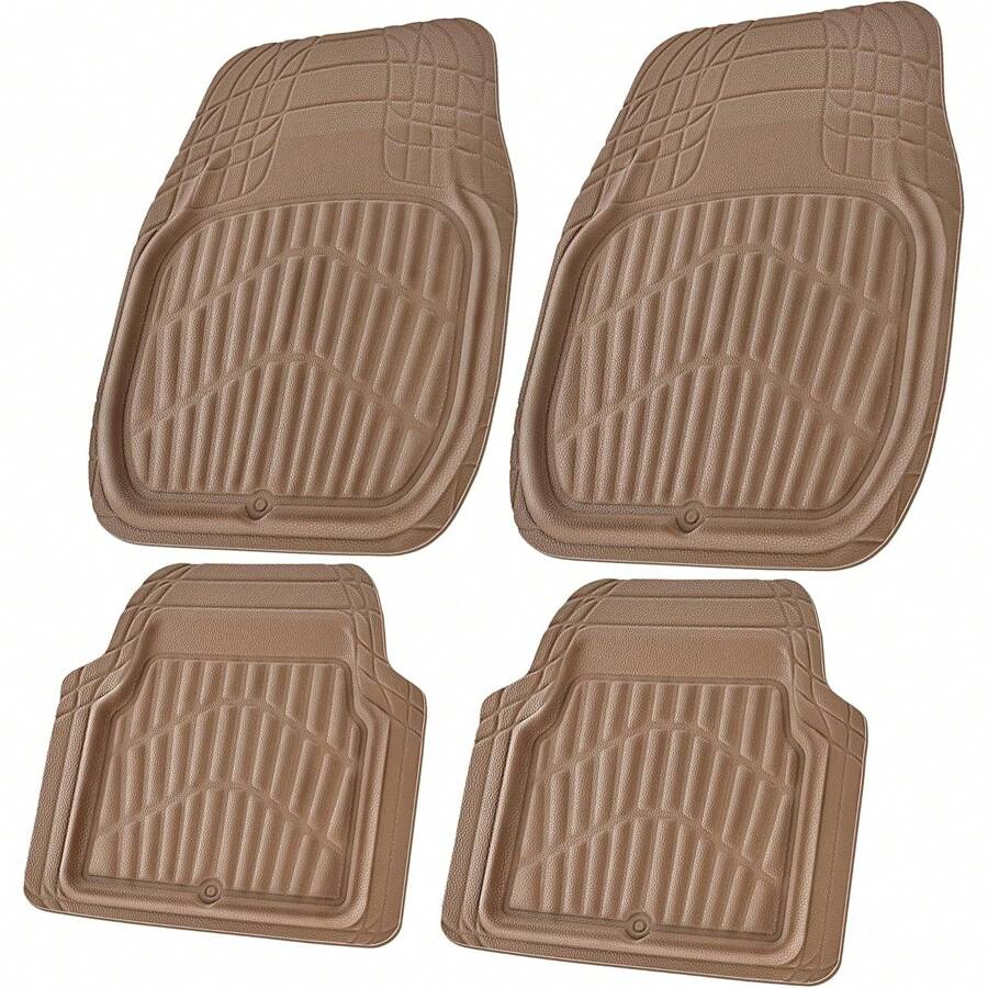 CAR PASS 4 Piece Leather Car Floor Mats -3D Cute Girly Waterproof All ...