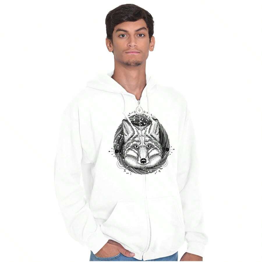 Spirit Wolf Pack Swirl Symbol Animal Zip Up Hoodie Mens Womens | SHEIN USA