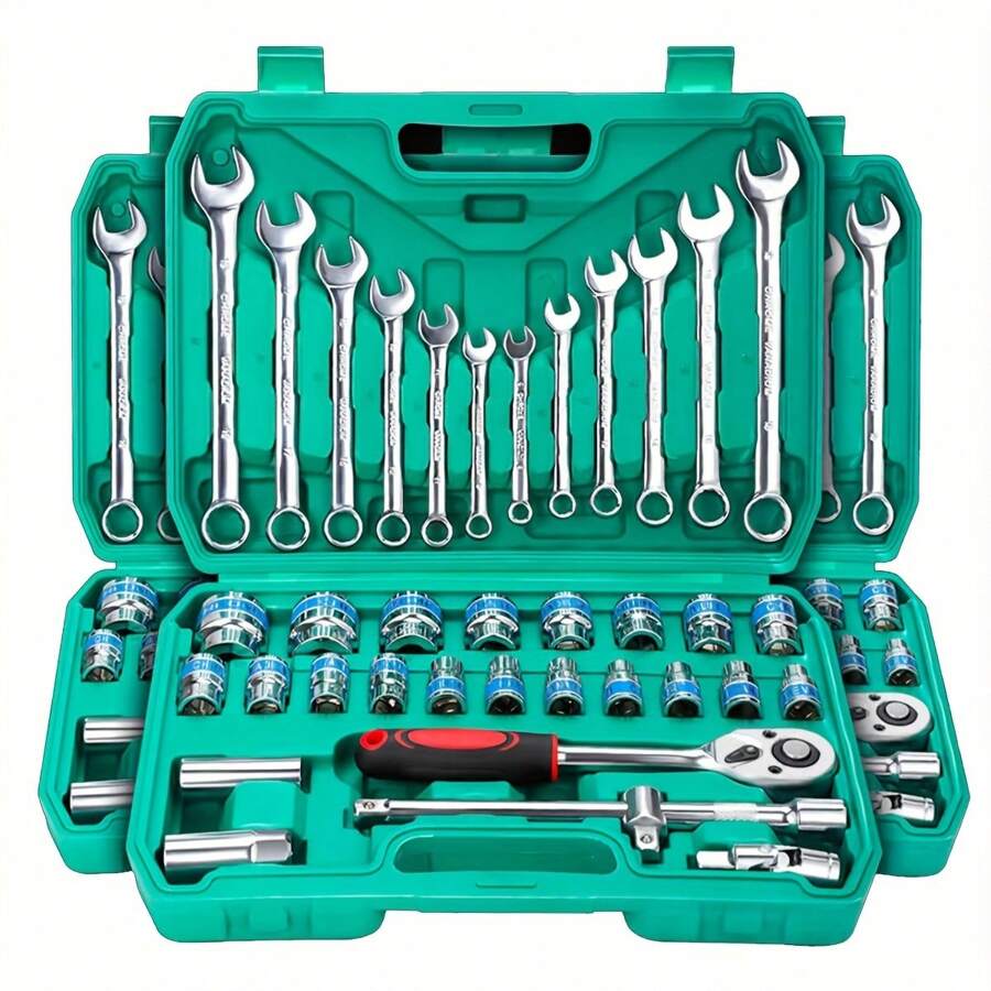 37pcs Mechanics Tools Set And Sockets Set, Ratchets Wrench Set, 1/2 ...