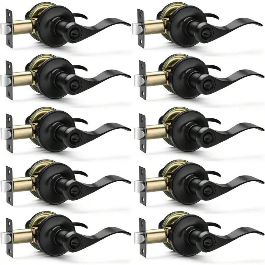 10 Pack Matte Black Door Handles Privacy Door Levers, Heavy Duty Bed ...