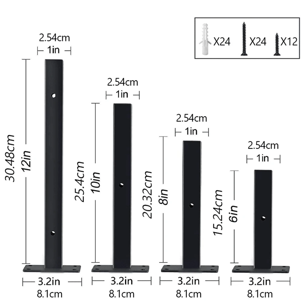 6 Pack Heavy Duty Floating Shelf Brackets 8 Inch Wall Mounted ...