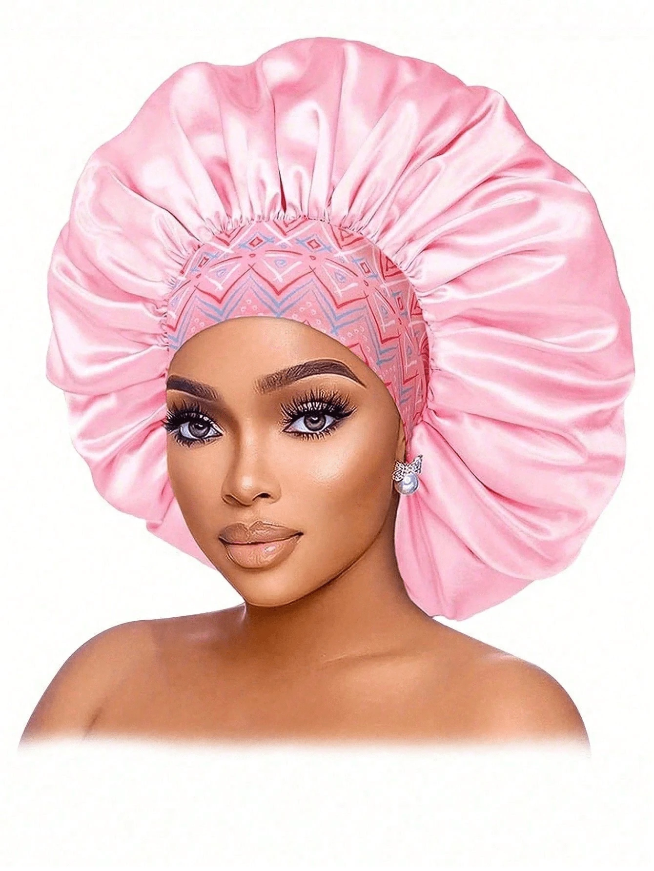 1pc Women's Wide Brim Printed Bonnet Hat With Elastic Band, Suitable ...