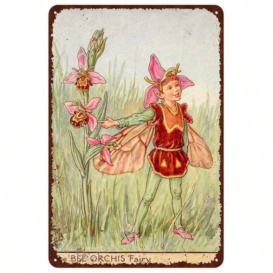 Flower Fairy Sign Vintage Metel Tin Sign Garden Decorative Signs Retro ...