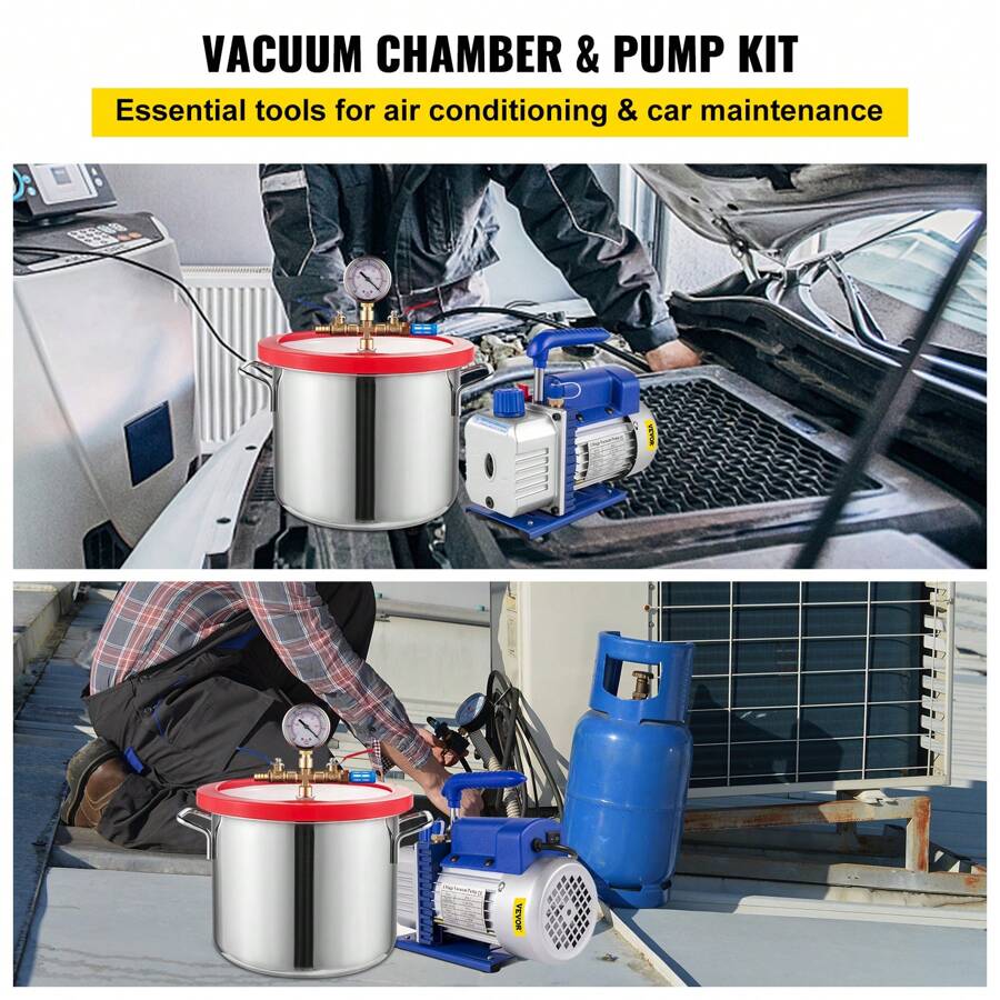 VEVOR 1.5 Gallon Vacuum Degassing Chamber Kit Stainless Steel Degassing ...