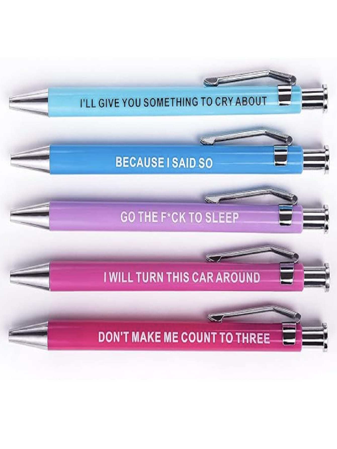 Funny Parenting Pens, A Snarky Office Gag Gift, 5 Piece Set Of ...