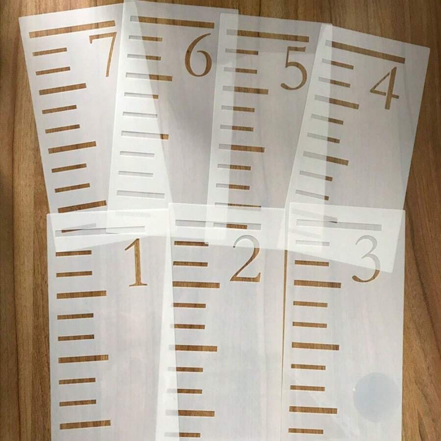 7pcs/Set Inch Scale Template, 7-Foot Hollow Plastic Ruler, Growth Chart ...