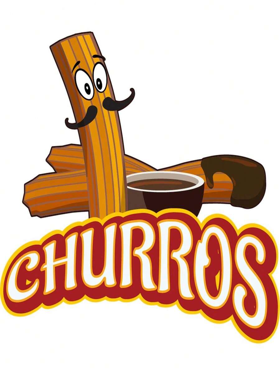 Unbeatablesale SignMission 16 In. Churros Concession Decal Sign With ...