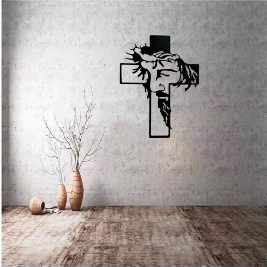 1pc Christian Cross Metal Wall Decoration , Jesus Decorative Metal Sign ...