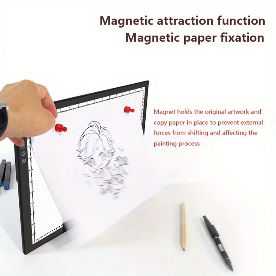 1 Pc A3 Tracing Light Pad Box With 4 Magnets, Stepless & 8-Level ...