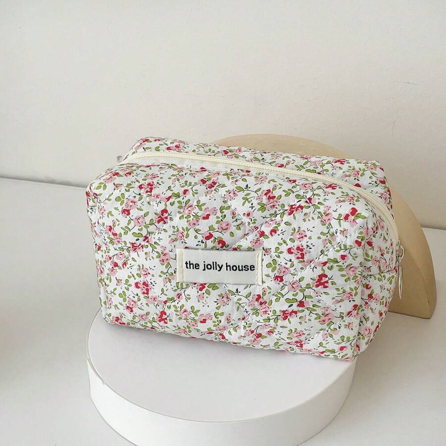 1 Pc New Spring Floral Makeup Bag Travel Portable Women Handheld ...