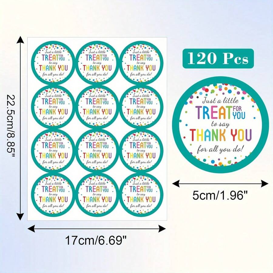 120-Piece Appreciation Stickers - 2" Colorful Dot Designs For Teachers ...