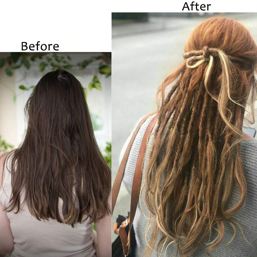 Doubl Ended French Curl Dreadlock Extensions 24 Inch Synthetic 0.6cm ...