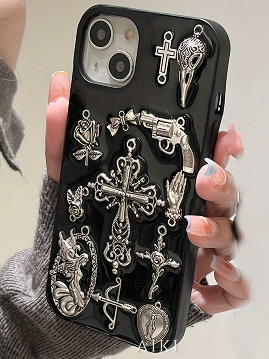 Goth 2000s Fashion 1pc Junk Y2K Cute Punk Phone Case Compatible With ...